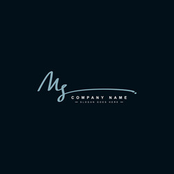 Initial letter ms logo - handwritten signature Vector Image