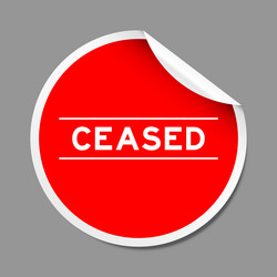 Square sticker label with word shutdown in red Vector Image