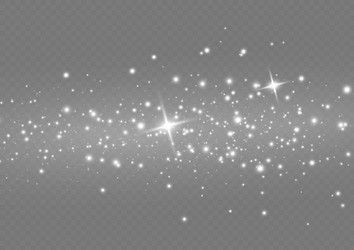 Starry dust flash light spark sparkle white star Vector Image