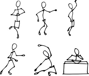 Stick human figures set Royalty Free Vector Image