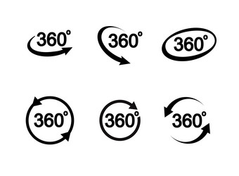 360 degrees view related sign set isolated Vector Image