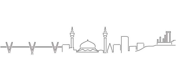 One single line drawing amman city skyline Vector Image