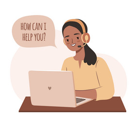 Customer service agent concept support rep girl Vector Image