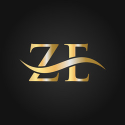 Initial monogram letter ze logo design ze Vector Image