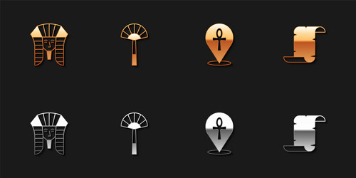 Set egyptian house fan obelisk of alexandria Vector Image