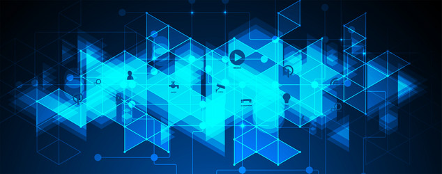 Technology banner design with hexagons abstract Vector Image