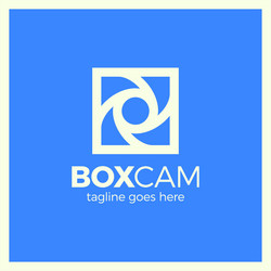 Color square camera shutter emblem box photo Vector Image