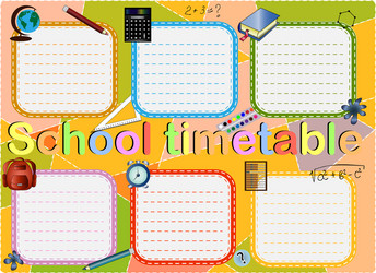 Template school timetable for students or pupils Vector Image