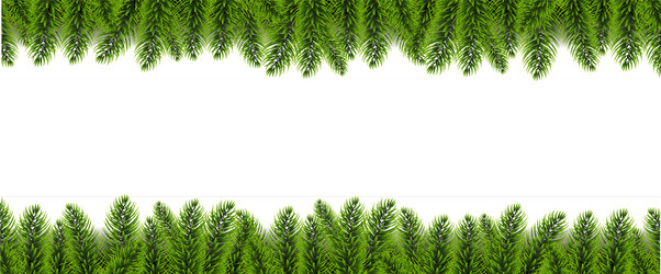 Christmas border with fir tree Royalty Free Vector Image