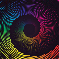 Colorful round spiral abstract rainbow dots Vector Image