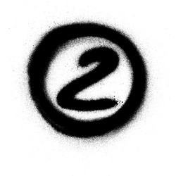 Graffiti number one 1 in circle sprayed black Vector Image