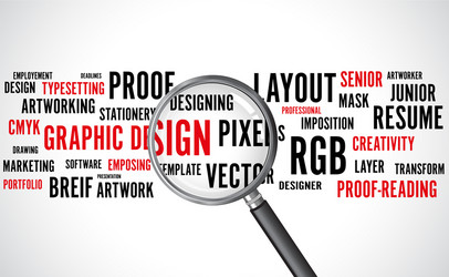 Graphic design word background Royalty Free Vector Image