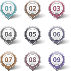 Map markers with numbers Royalty Free Vector Image