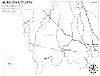 Map of autauga county in alabama Royalty Free Vector Image
