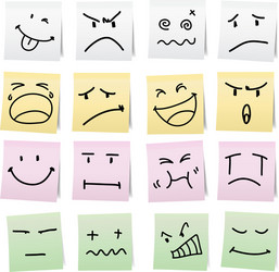 Hand draw cartoon on paper note stickers Vector Image