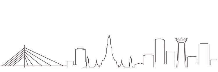 Thailand dark line simple minimalist skyline Vector Image