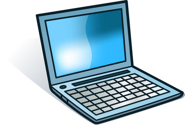 Cartoon smiling desktop computer Royalty Free Vector Image
