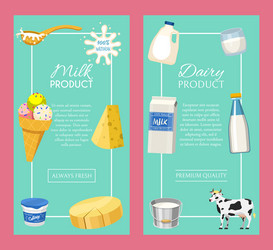 Milk dairy products infographic layout poster Vector Image