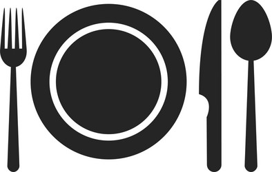 Dinner icon plate with fork knife and spoon Vector Image