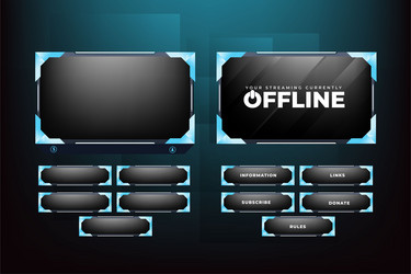 Streaming overlay frame and screen interface Vector Image