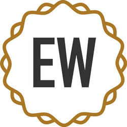 Initial letter ew colorful hexagonal logo Vector Image