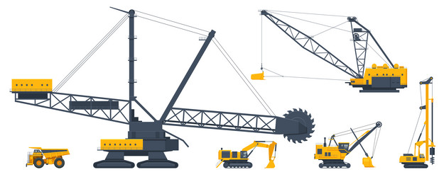 Bucket wheel excavator dragline excavator Vector Image