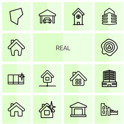 49 real icons Royalty Free Vector Image - VectorStock