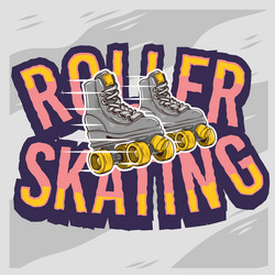 Roller skating poster design with a classic model Vector Image
