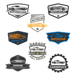 Car logo emblems badges for service Royalty Free Vector