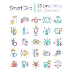 Smart grid system diagram isometric Royalty Free Vector