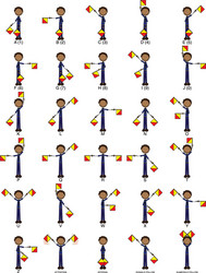 Semaphore flag signals alphabet and numbers Vector Image
