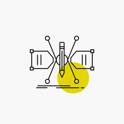 Architect constructing grid sketch structure flat Vector Image