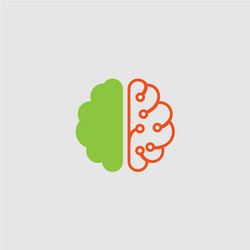 Brain tech logo icon design with creative connect Vector Image