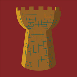 Castle tower medieval ancient fortress isolated Vector Image