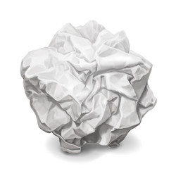 Crumpled paper realistic trash ball Royalty Free Vector