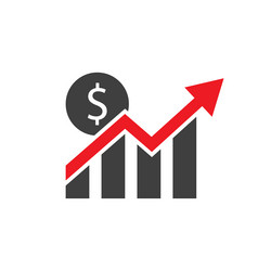 Currency increase sign Royalty Free Vector Image