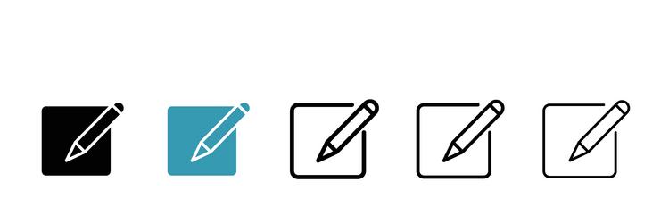 Edit icon set crayon pencil compose symbol Vector Image