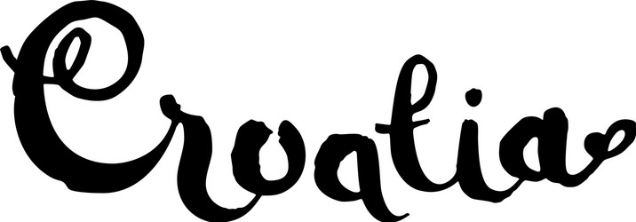 Grunge croatia hand lettering Royalty Free Vector Image