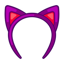 A sticker template of cat cartoon character Vector Image