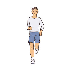 Man running marathon cartoon character Royalty Free Vector