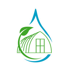 Green house logo eco home friendly Royalty Free Vector Image