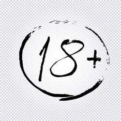 Under 18 years prohibition sign Royalty Free Vector Image