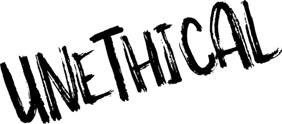 Unethical rubber stamp Royalty Free Vector Image