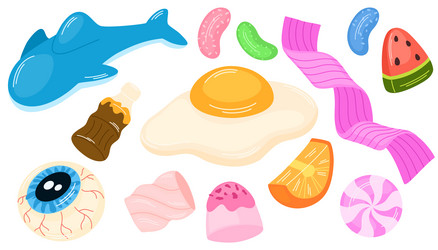 Jelly candy colour set Royalty Free Vector Image