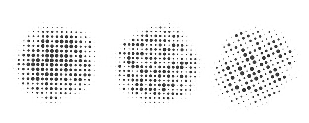 Circle dots with halftone pattern round gradient Vector Image