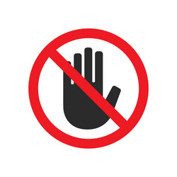 Stop hand no entry sign icon Royalty Free Vector Image