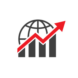 Economic growth icon set Royalty Free Vector Image