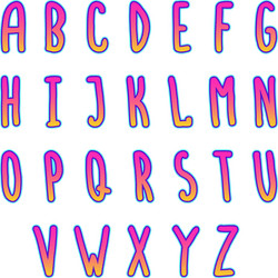 Set of colorful alphabets letter on a white backgr