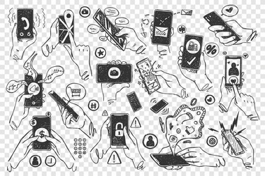 Hackathon doodle set Royalty Free Vector Image