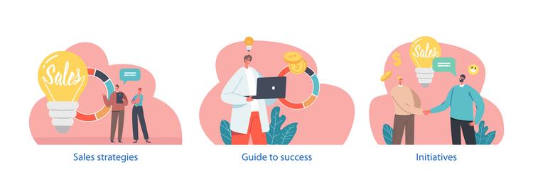 Isolated elements with characters perform scenes Vector Image Isolated elements with characters perform scenes Vector Image